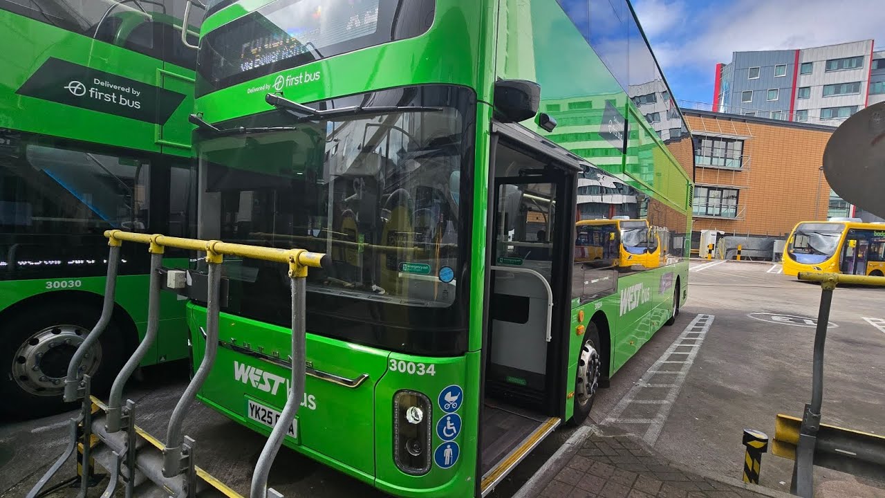 Brand New: First Bus Bristol Yutong U11DD 30034 YK25 OKA Route X4 - YouTube