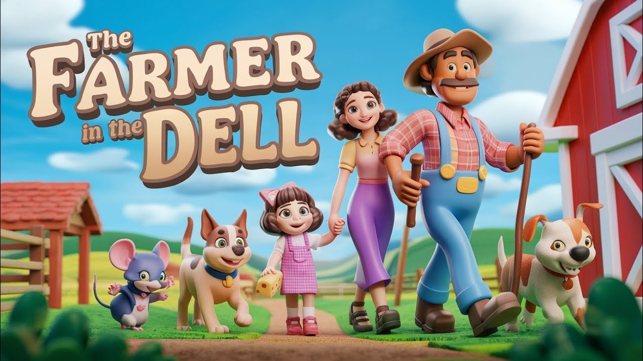 The Farmer in the Dell Rhyme, nursery rhymes, kids poem - YouTube