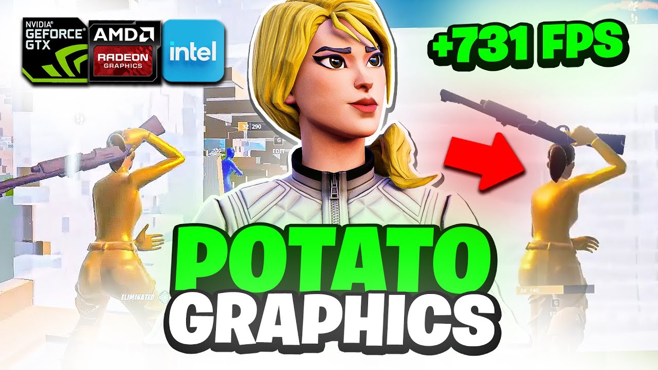 How I Got Potato Graphics on Intel & AMD in Fortnite! 🚀 (Max FPS & 0 ...