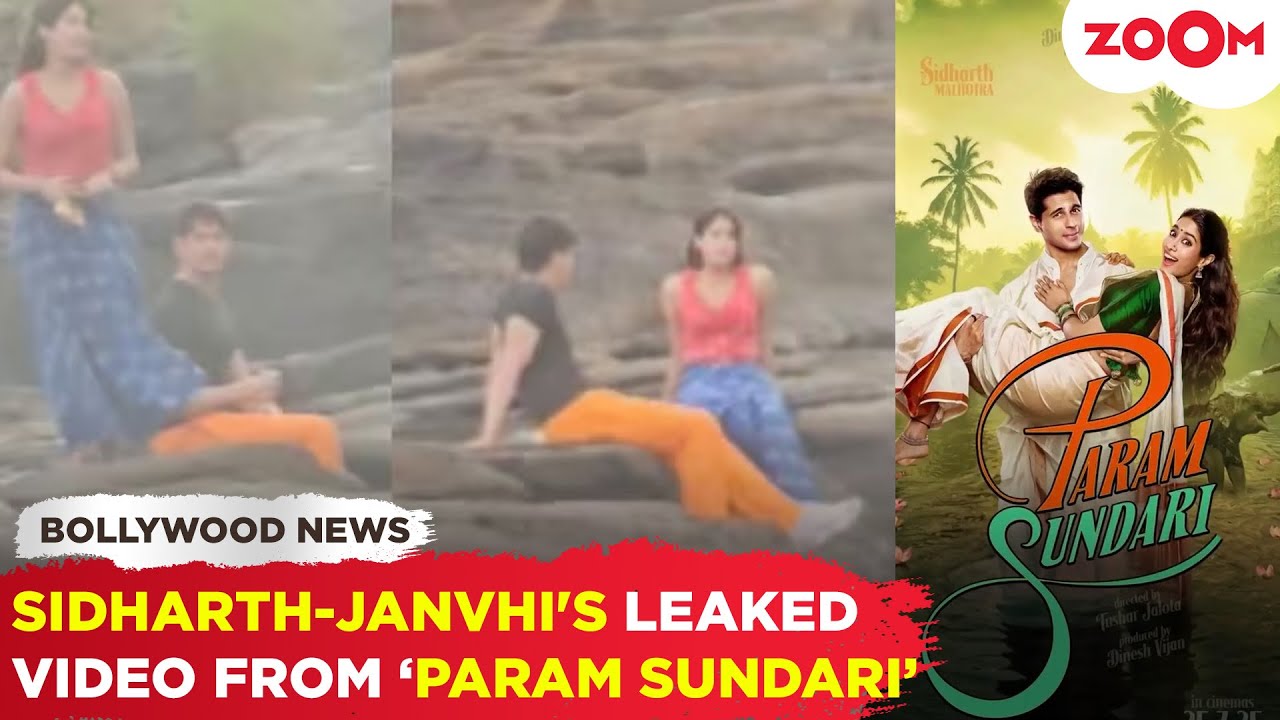 Janhvi Kapoor and Sidharth Malhotra's ROMANTIC moment from 'Param Sundari' sets in a LEAKED ...