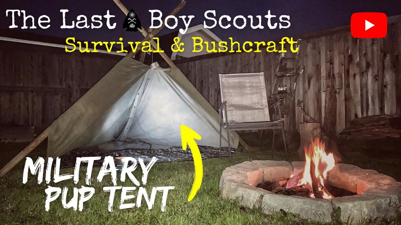 VINTAGE MILITARY PUP TENT AFFIXED TO TRIPOD | PART 2 |BACKYARD ...