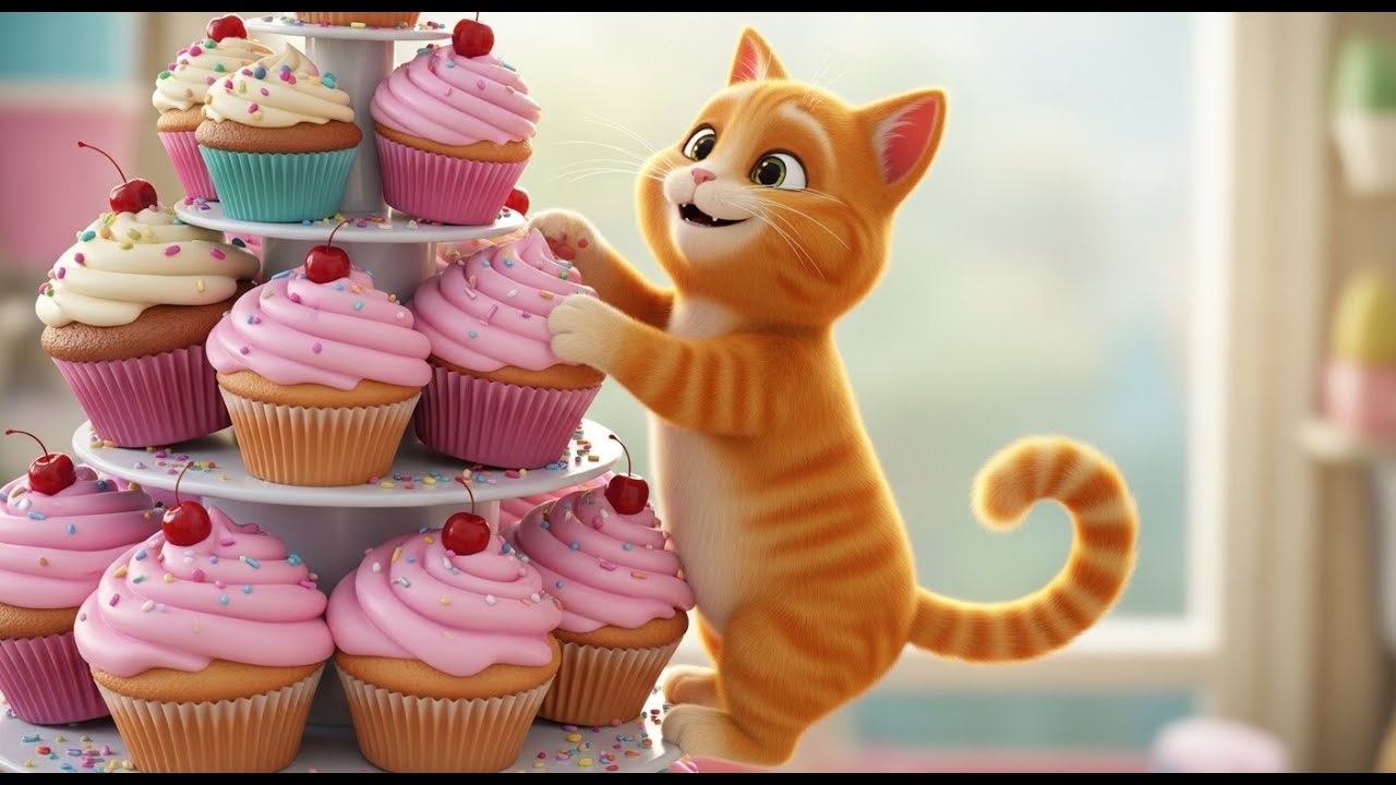 The Cat Who Climbed Cupcakes | Silly and Fun Nursery Rhyme for Kids ...