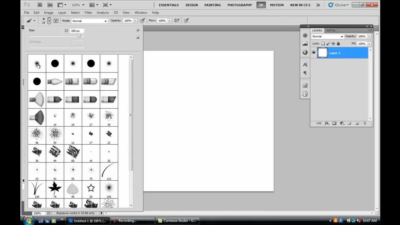 How to Use The Brush and Pencil Tools in Adobe Photoshop CS5 - YouTube
