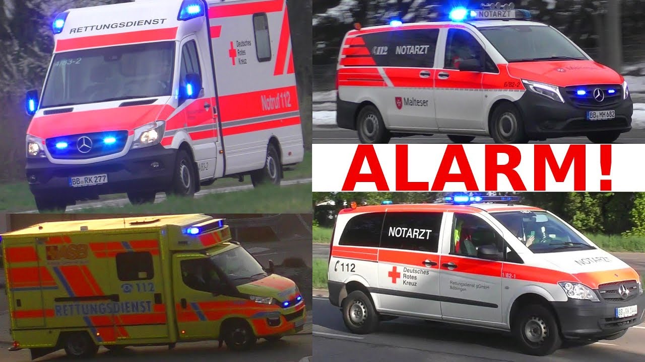 ALARM! Einsatzfahrten Rettungswagen + Notarzt - Responding Ambulances ...