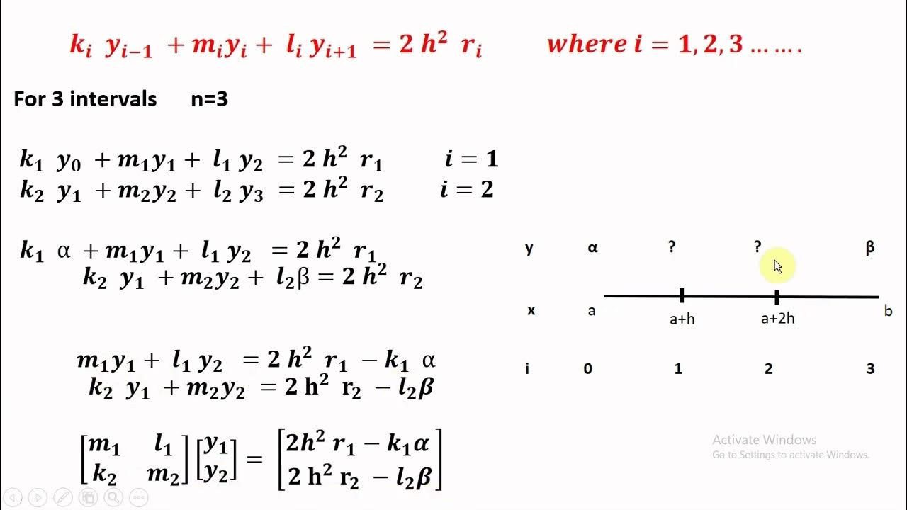 Finite Difference Method Solve Second Order Differential Equation