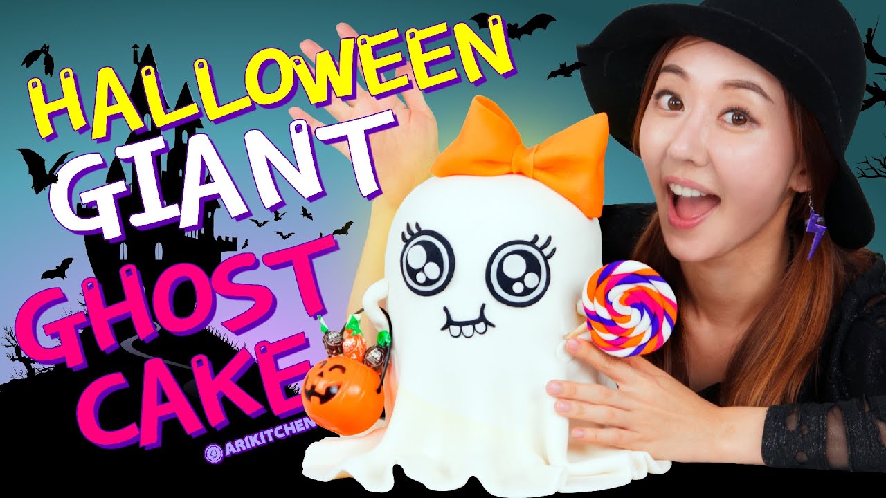 할로윈 특집! 자이언트 유령 케이크 만들기 How to Make GIANT GHOST Cake! - Ari Kitchen - YouTube
