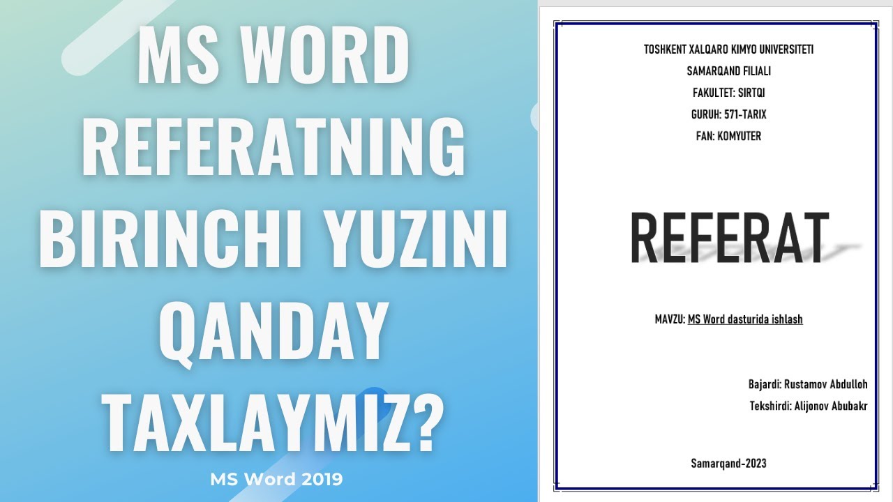 Microsoft Word 2021. MS Word dasturni ishga tushirish.1-dars ...