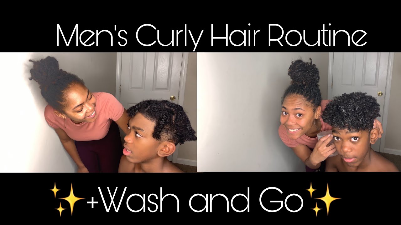 Men’s Curly Hair Routine/ Wash and Go 3C/4A - YouTube