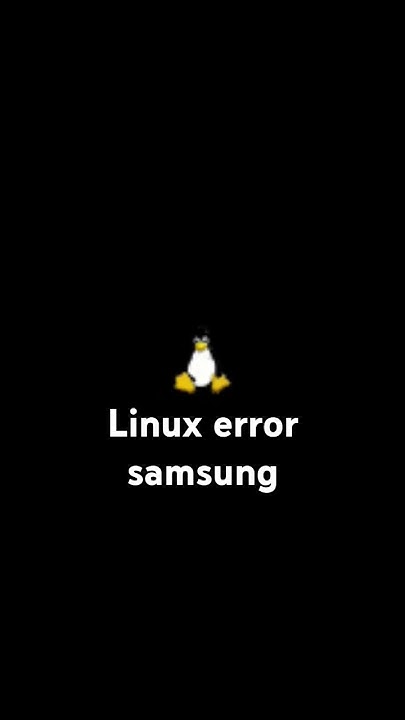 Linux (Tux) Error - YouTube