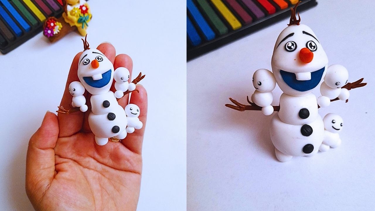 Olaf / Make a FROZEN Olaf Doll with Easy Clay Steps! /snowman - YouTube