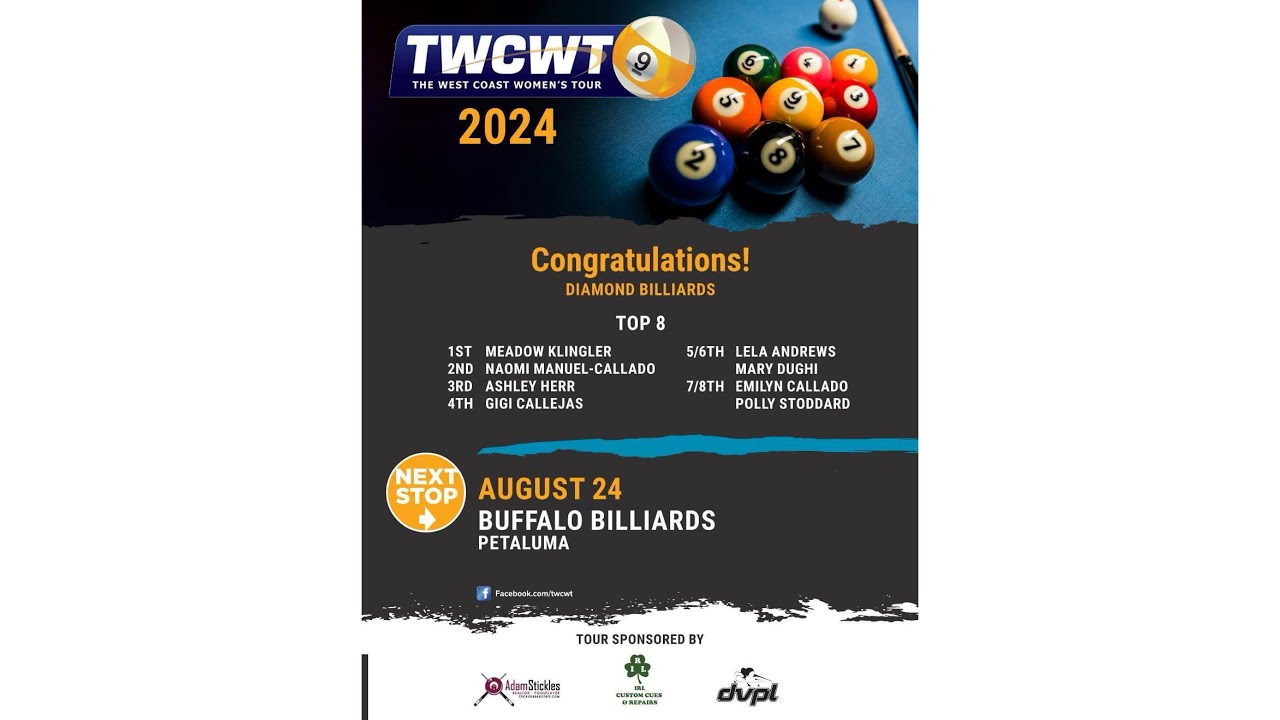 TWCWT August 2024 - Buffalo Billiards Match 1 - YouTube
