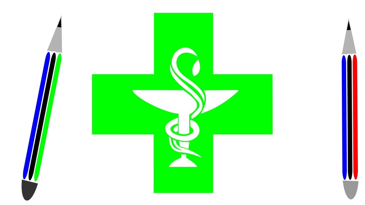 How To Draw Pharmacy Logo - YouTube