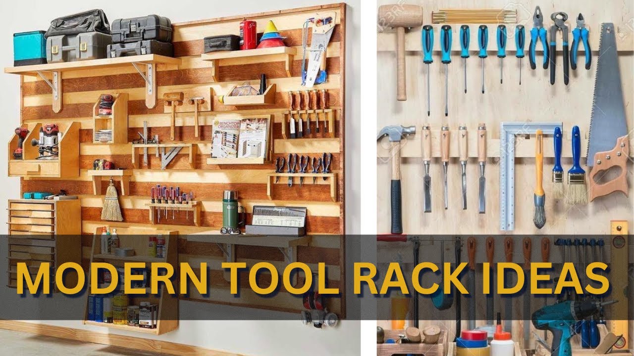 modern unique diy tool rack ideas - YouTube