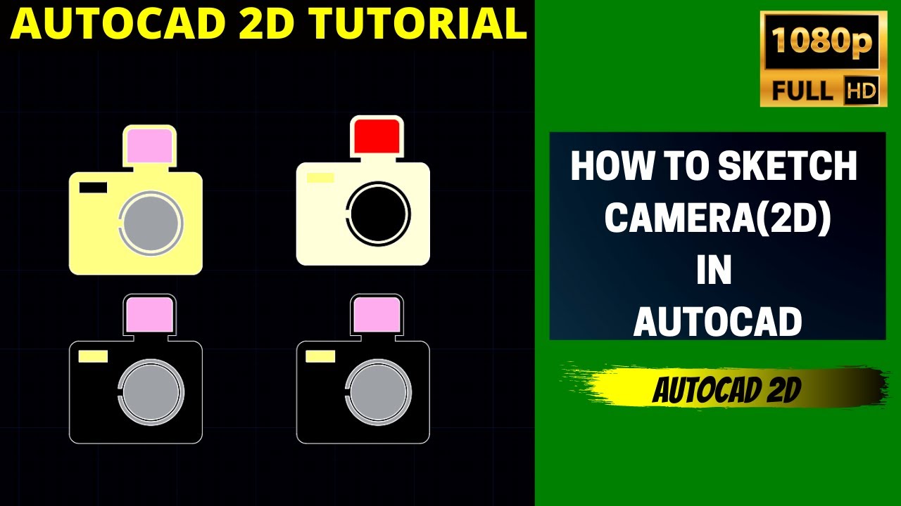 AUTOCAD 2D TUTORIAL|CAMERA SKECTH IN AUTOCAD|AUTOCAD 2D DRAWING TAMIL ...