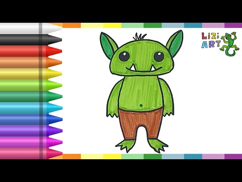 💚🍀 How to Draw a Goblin: Easy Drawing and Painting for Kids | Tutorial ...