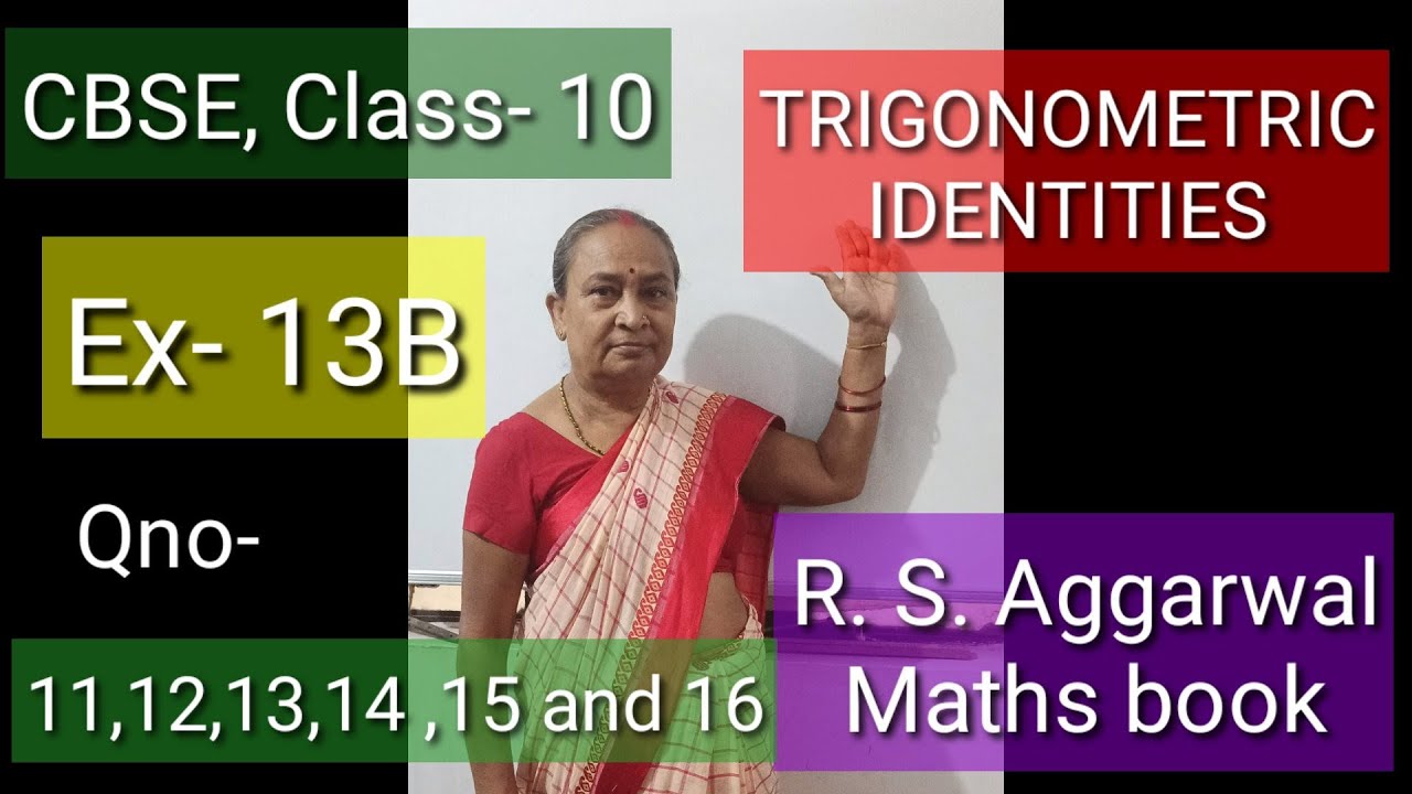 #Trigonometry Identities#Class-10 , CBSE R.S.Aggarwal maths book#Ex-13B ...