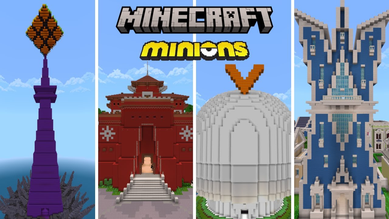 All Iconic Location in Minecraft x Minions DLC (PC, Xbox, PS4, Nintendo ...