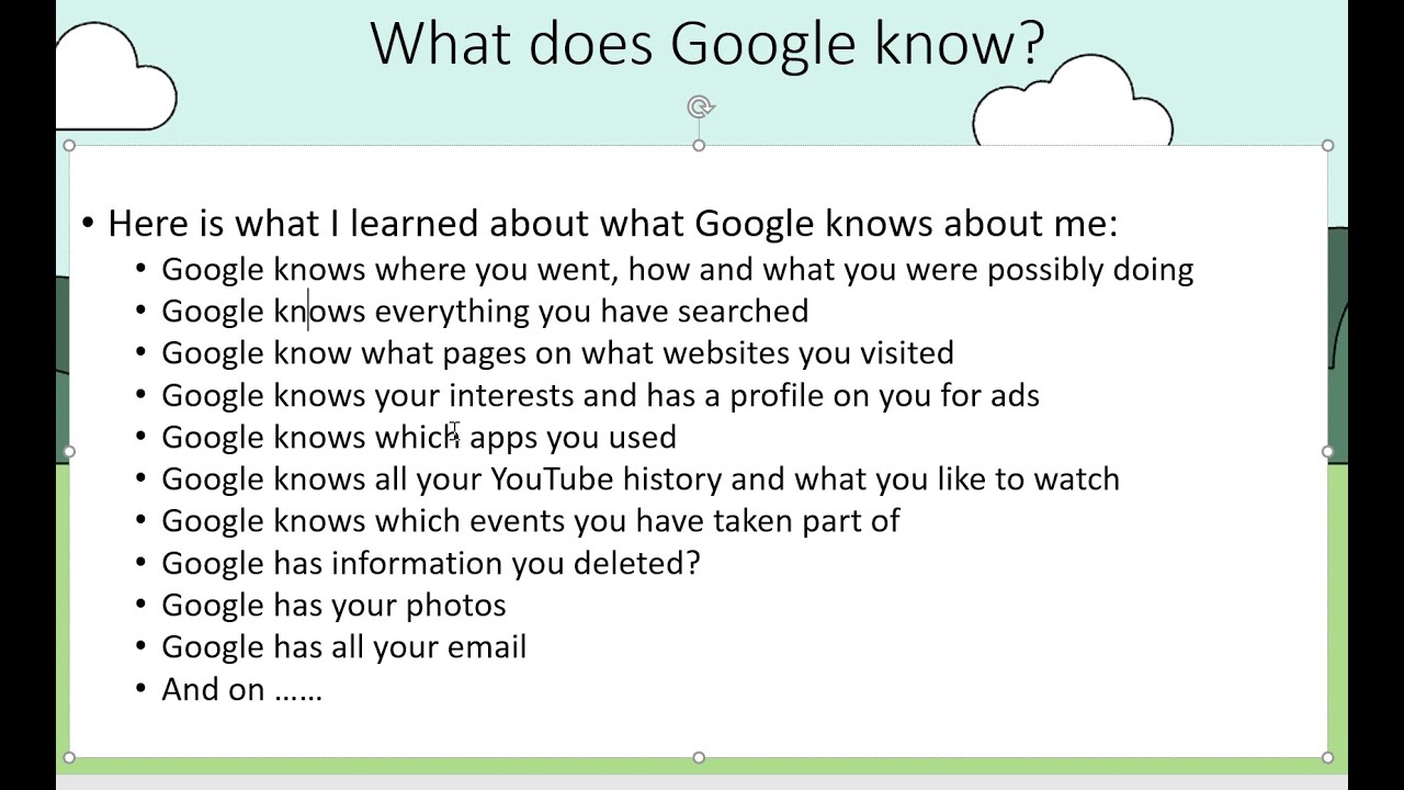 What does Google know? - YouTube