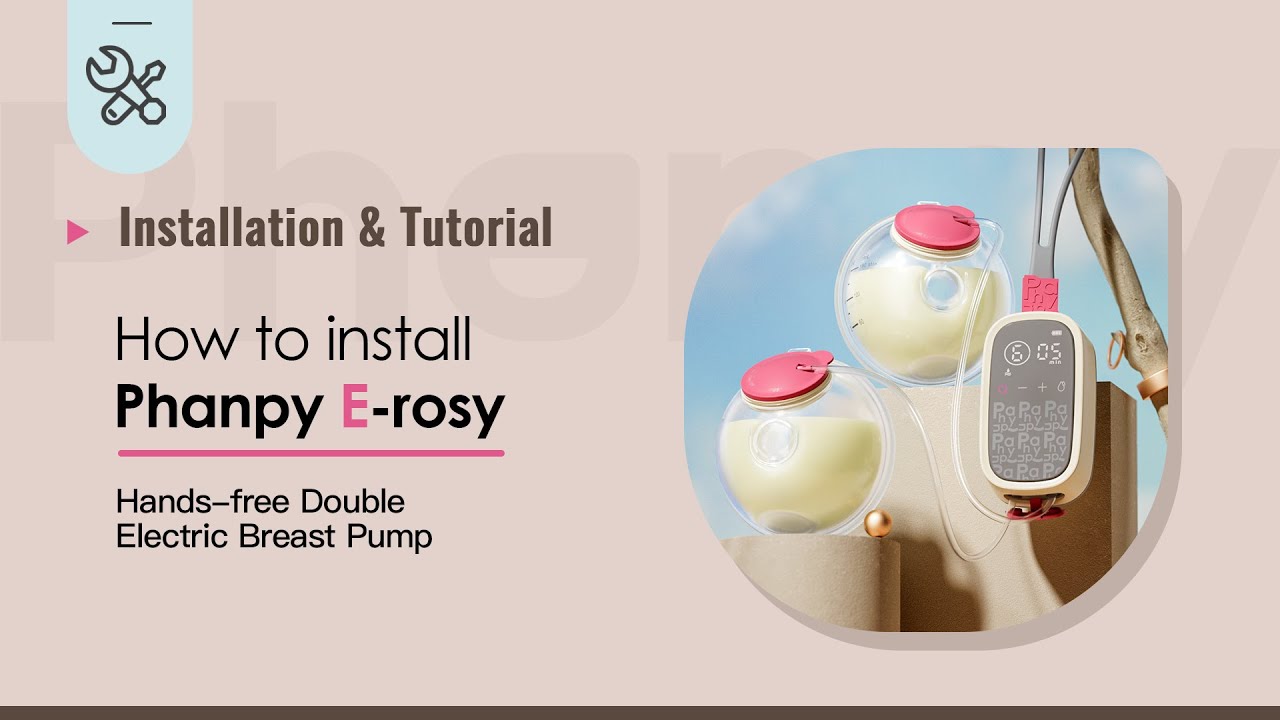 How to install Phanpy E-rosy Hands-free Double Electric Breast Pump - YouTube