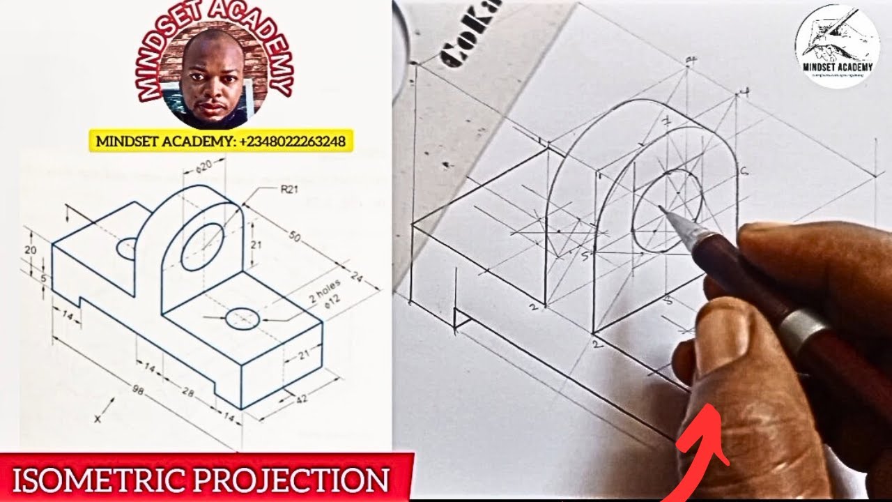 ellipse and semi ellipse in isometric Projection - YouTube