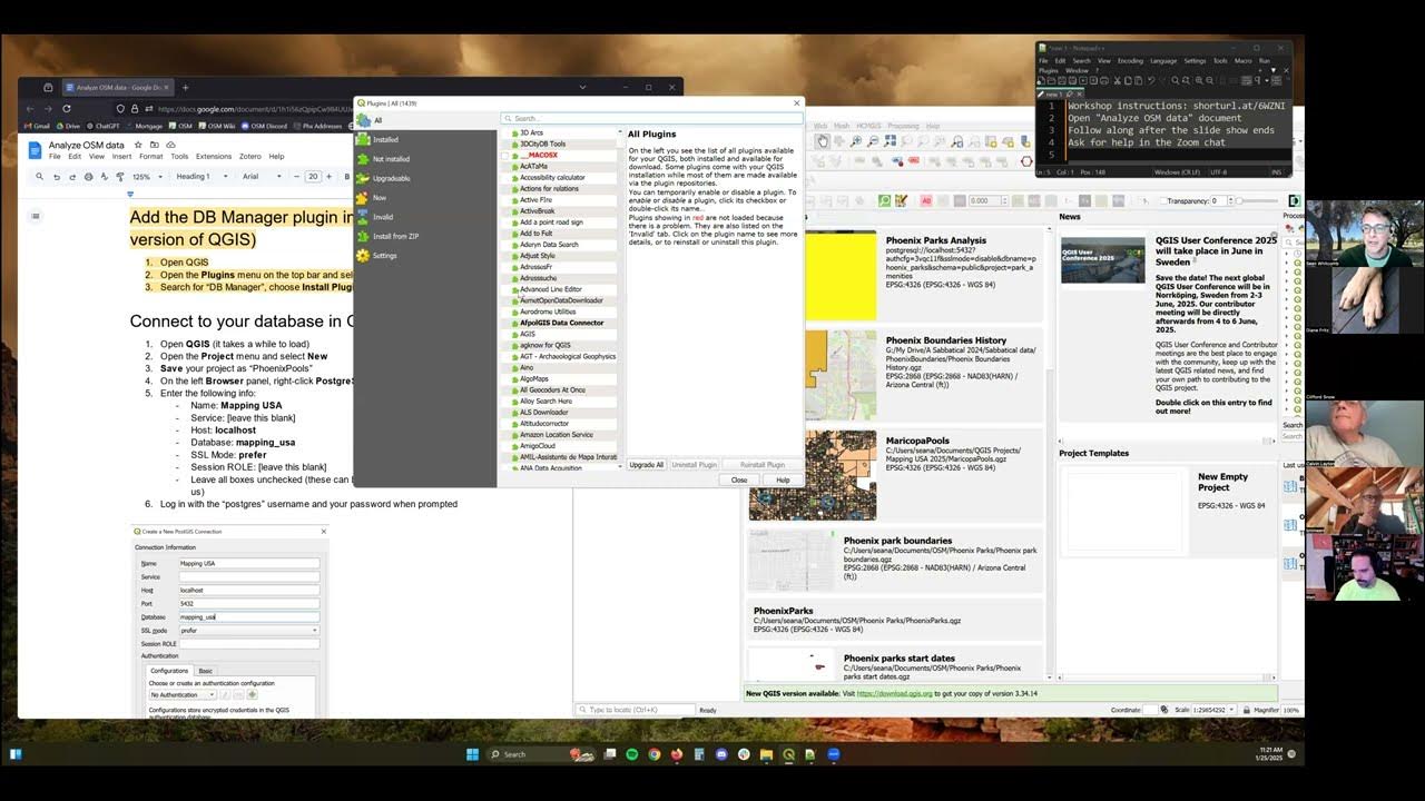 Organize and analyze OpenStreetMap data using PostGIS and QGIS – Sean Whitcomb - YouTube