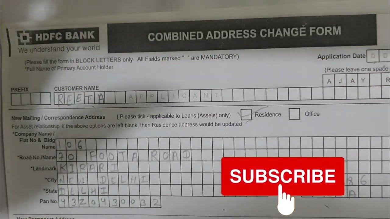 How To Fill HDFC Bank Address Change Form hdfc Bank Me Address Change how-to-fill-hdfc-bank-address-change-form-hdfc-bank-me-address-change