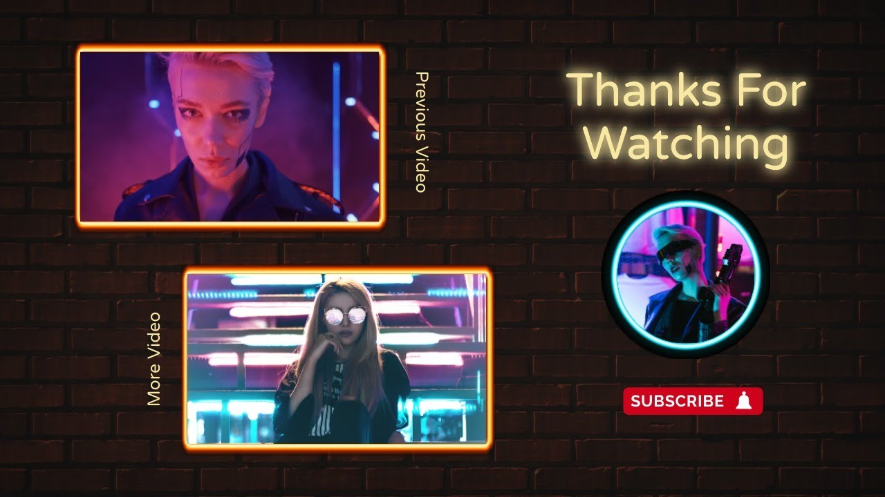 Free Neon YouTube Outro End Screen Video Template (Customizable ...