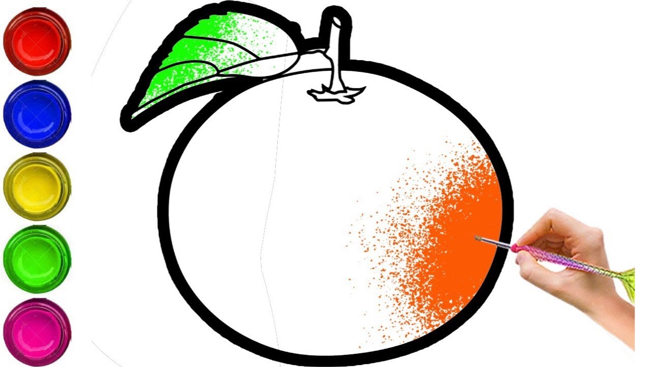 Bolalar uchun apelsin rasm chizish/Drawing Orange for children ...