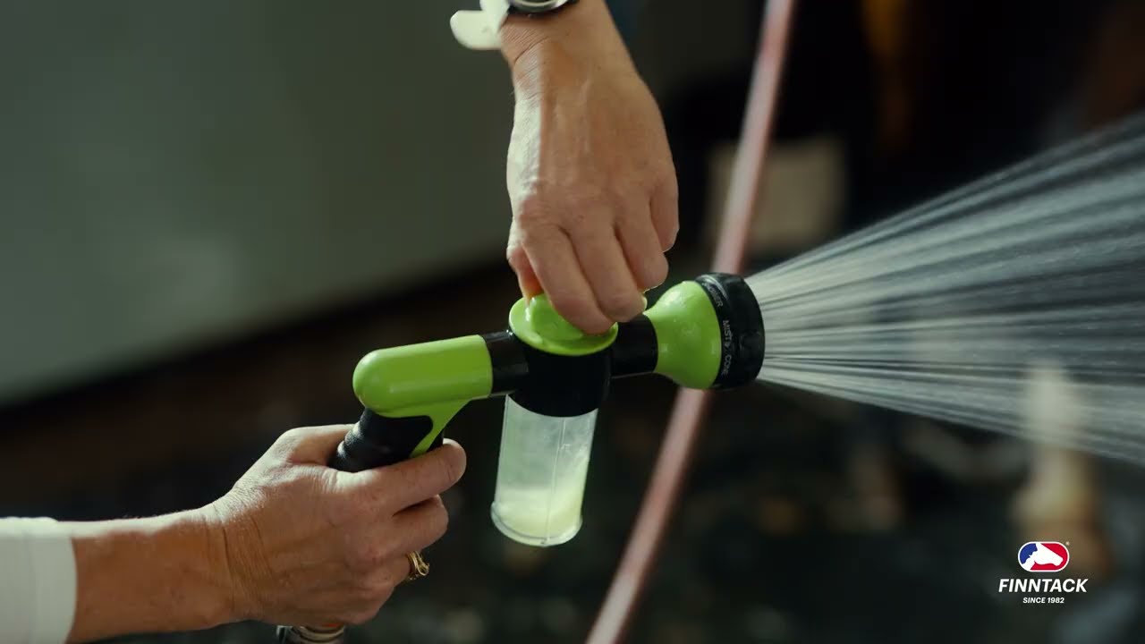Finntack Shower pistol for water hose - YouTube