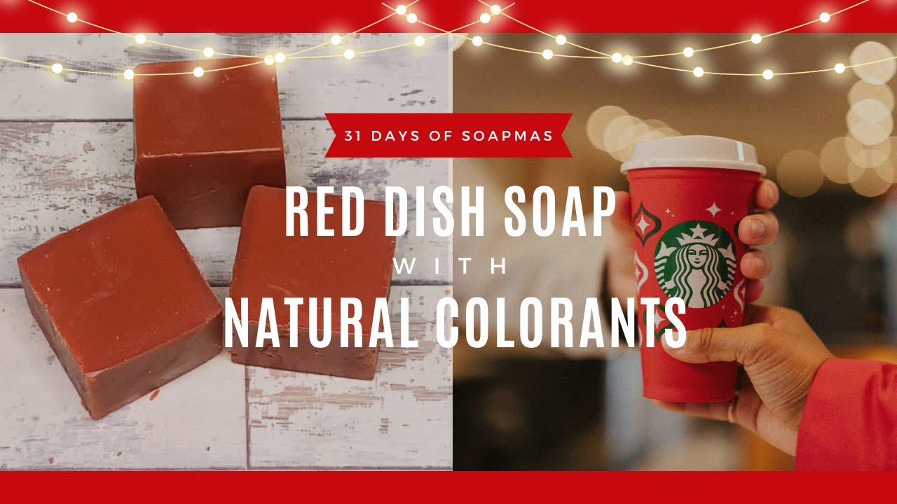 Red Dish Soap Recipe with Natural Colorants! 31 Days of Soapmas! - YouTube