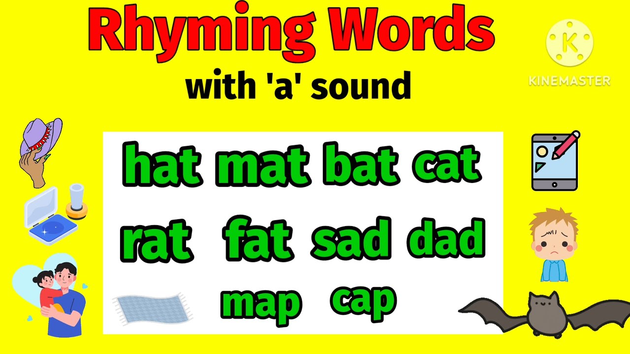 Learn Rhyming Words With 'a' Sound | Rhyming Words For Kids | Three ...