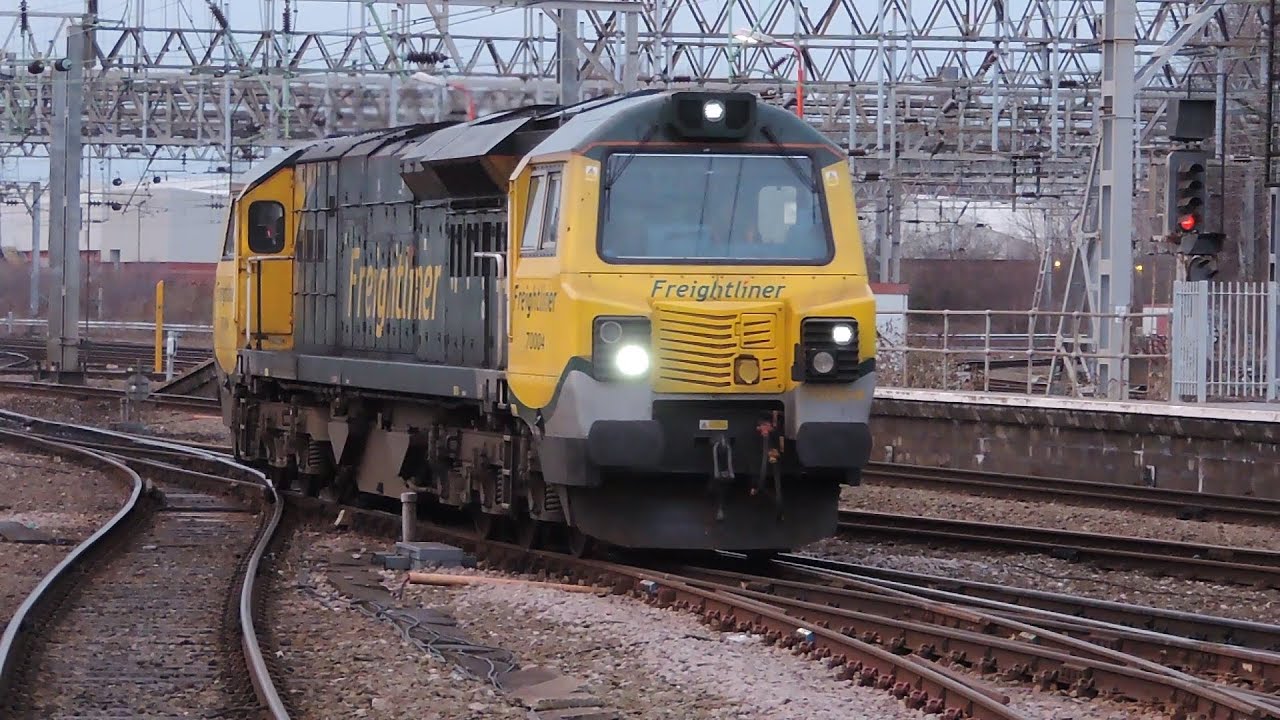 Freightliner Class 66, 70, 86 & 90 all at Crewe 29/1/2014 - YouTube