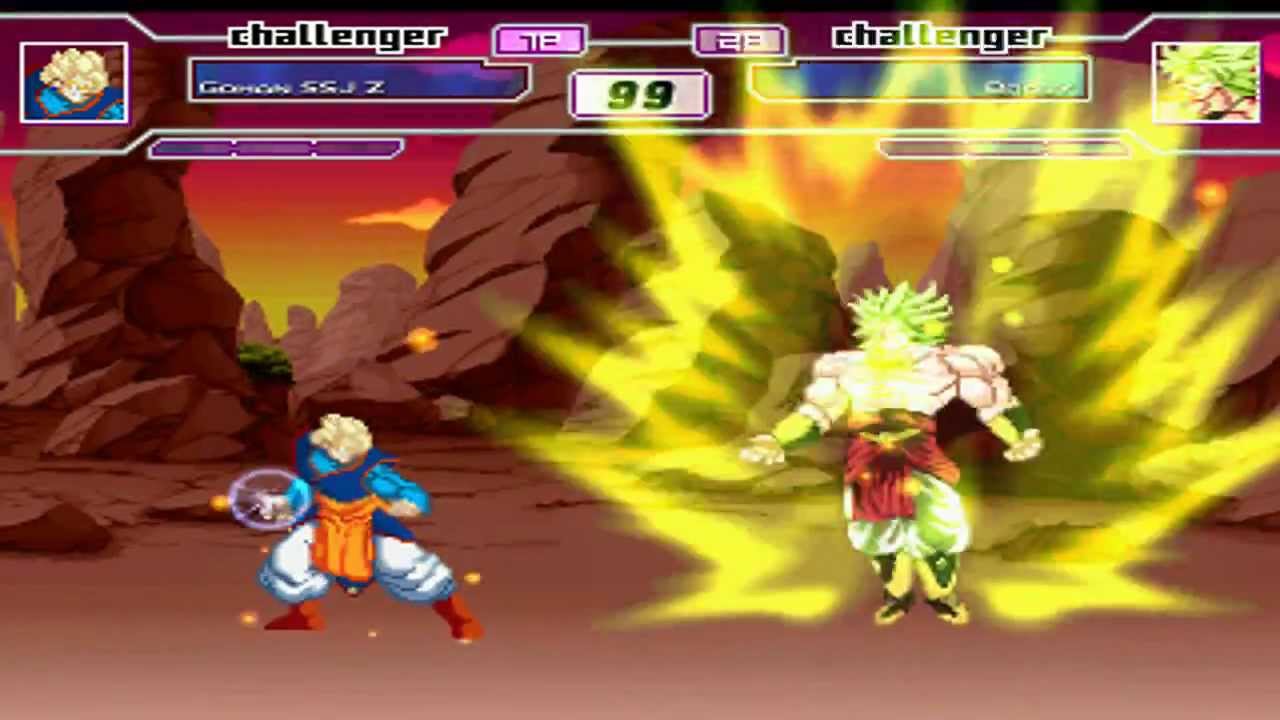 DBZ M.U.G.E.N. Edition 2013 SSJ2 Gohan With the Z sword vs LSSJ Broliy ...