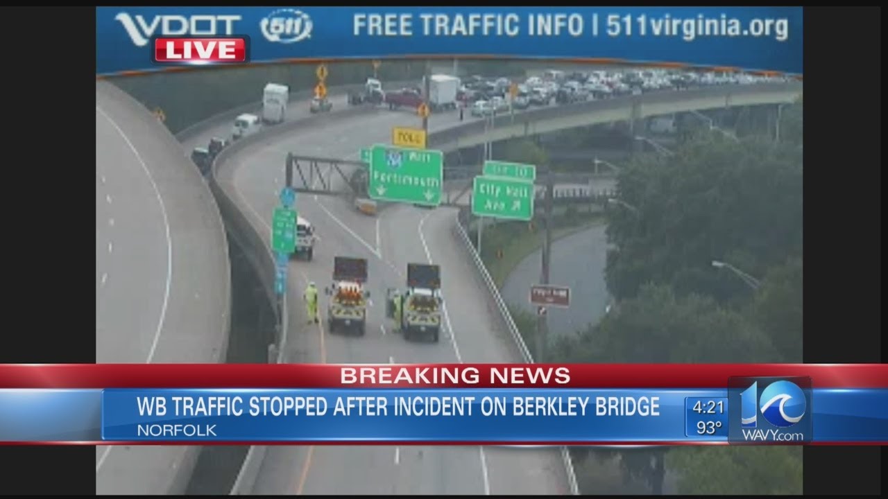 Incident on I-264 at Berkley Bridge in Norfolk shuts down all westbound ...