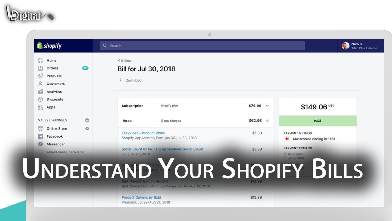 How to Understand and Download your Shopify Invoice | Learning Digital ...