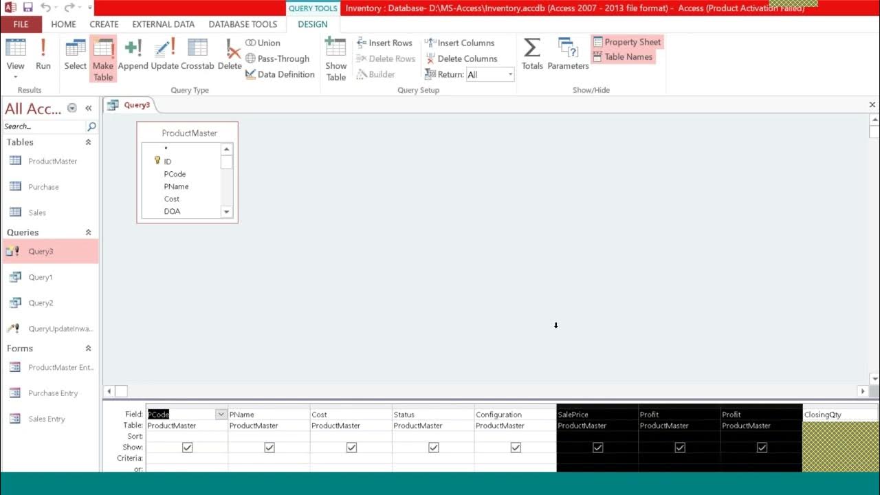 MS Acess Query Examples - YouTube