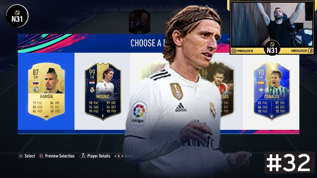 FIFA 19 FUT DRAFT #32 TOTY MODRIC 99 - YouTube