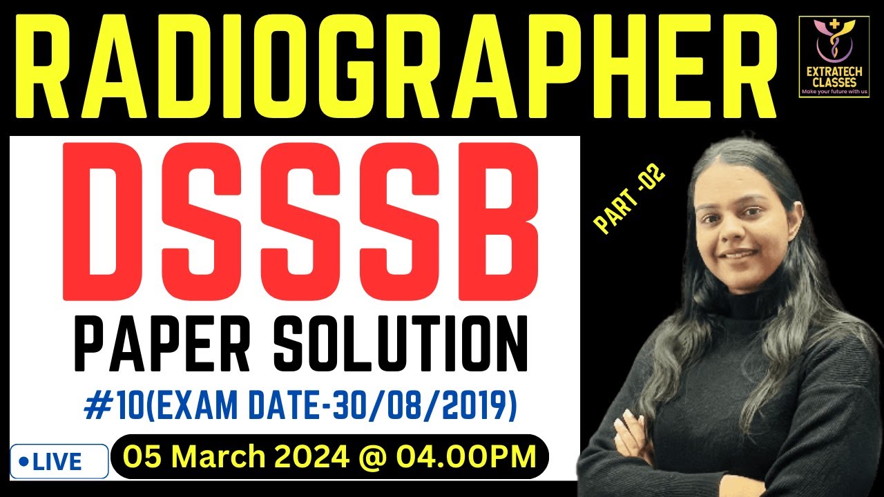 DSSSB Radiographer Paper solution | previous paper radiographer |BRT ...