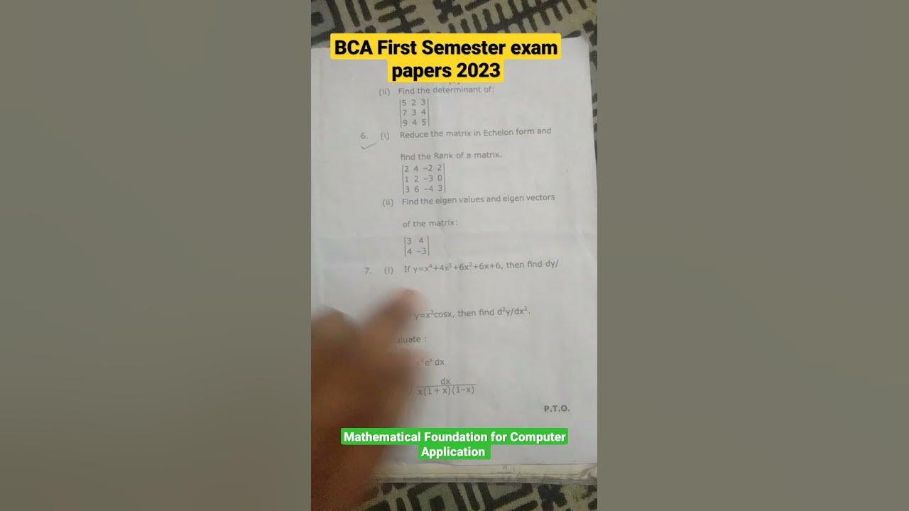 Mathematical Foundation for Computer Application #BCA First Semester ...