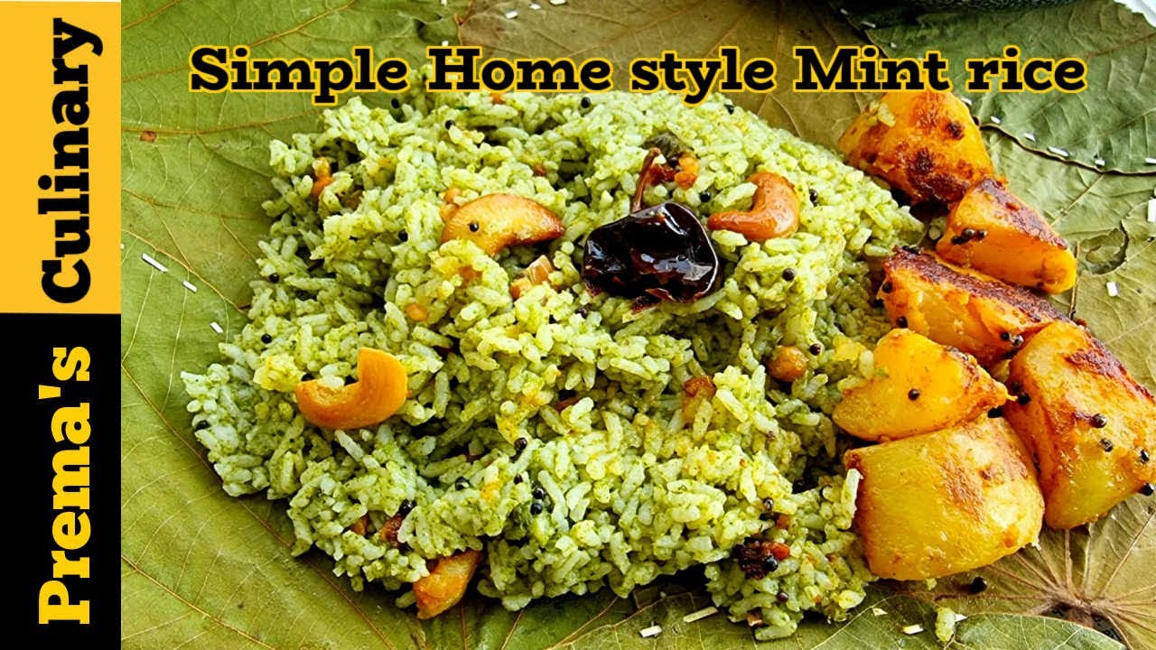 Pudina Sadam recipe, How to make Simple Mint leaves rice for lunch box ...