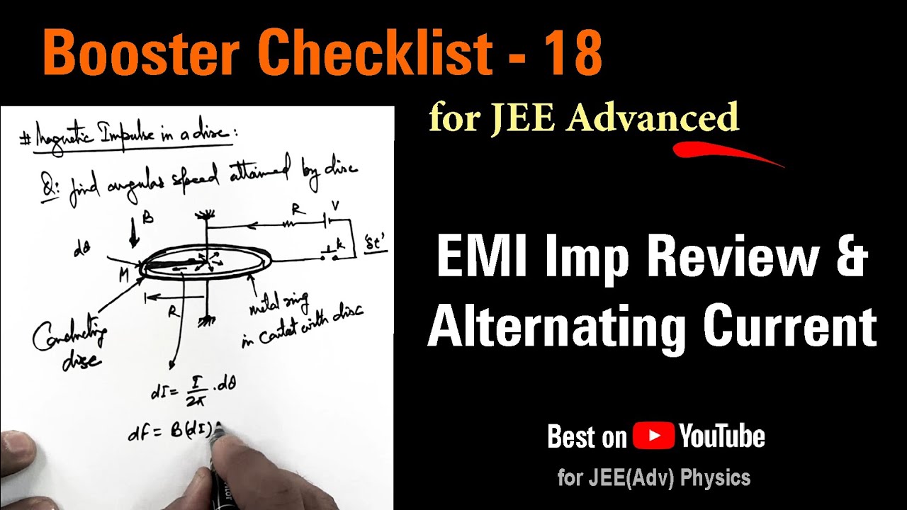 Alternating Current & EMI Review for JEE Advanced | Booster Checklist ...