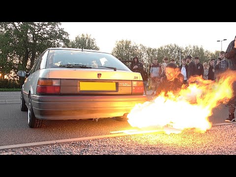 ROVER Takes OVER Car Meet With HUGE Flames! - Modified Cars Leaving A ...