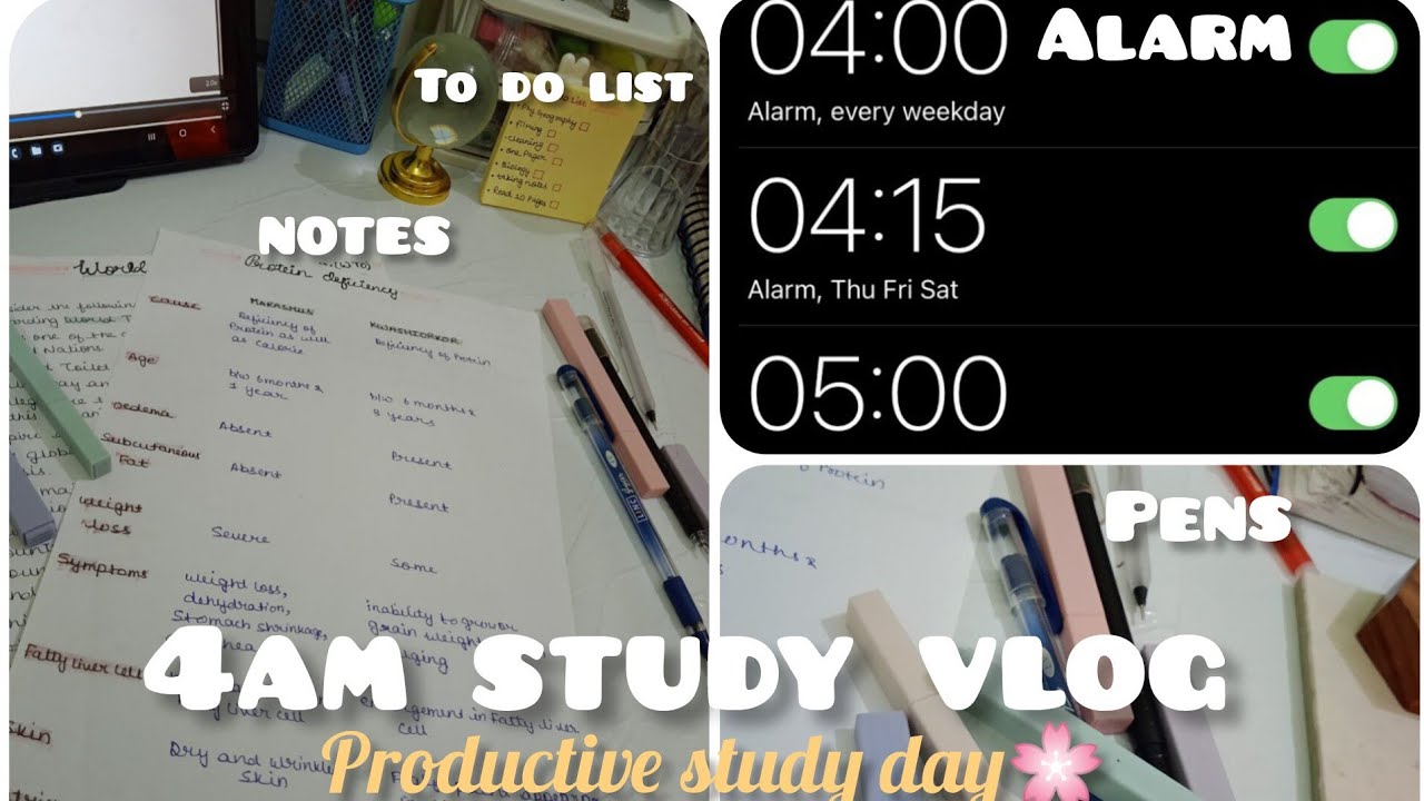 4am study vlog in winter📚🕛🥶waking up early, lots of studying, making ...