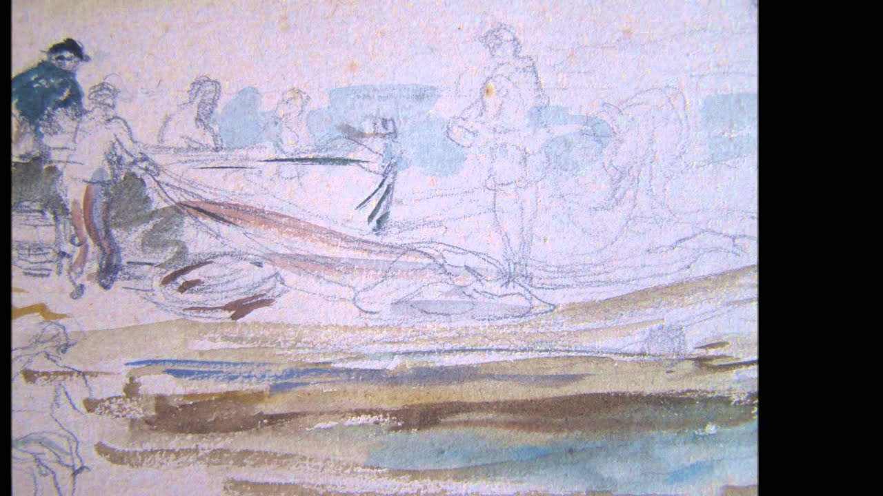 Eugène Louis Boudin (French, 1824-1898) watercolor and pencil on paper ...