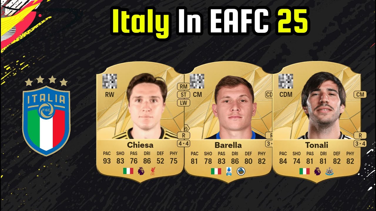 OFFICIAL ITALY RATINGS | FIFA 25 | EAFC 25 🔥 | ft. Chiesa, Barella ...