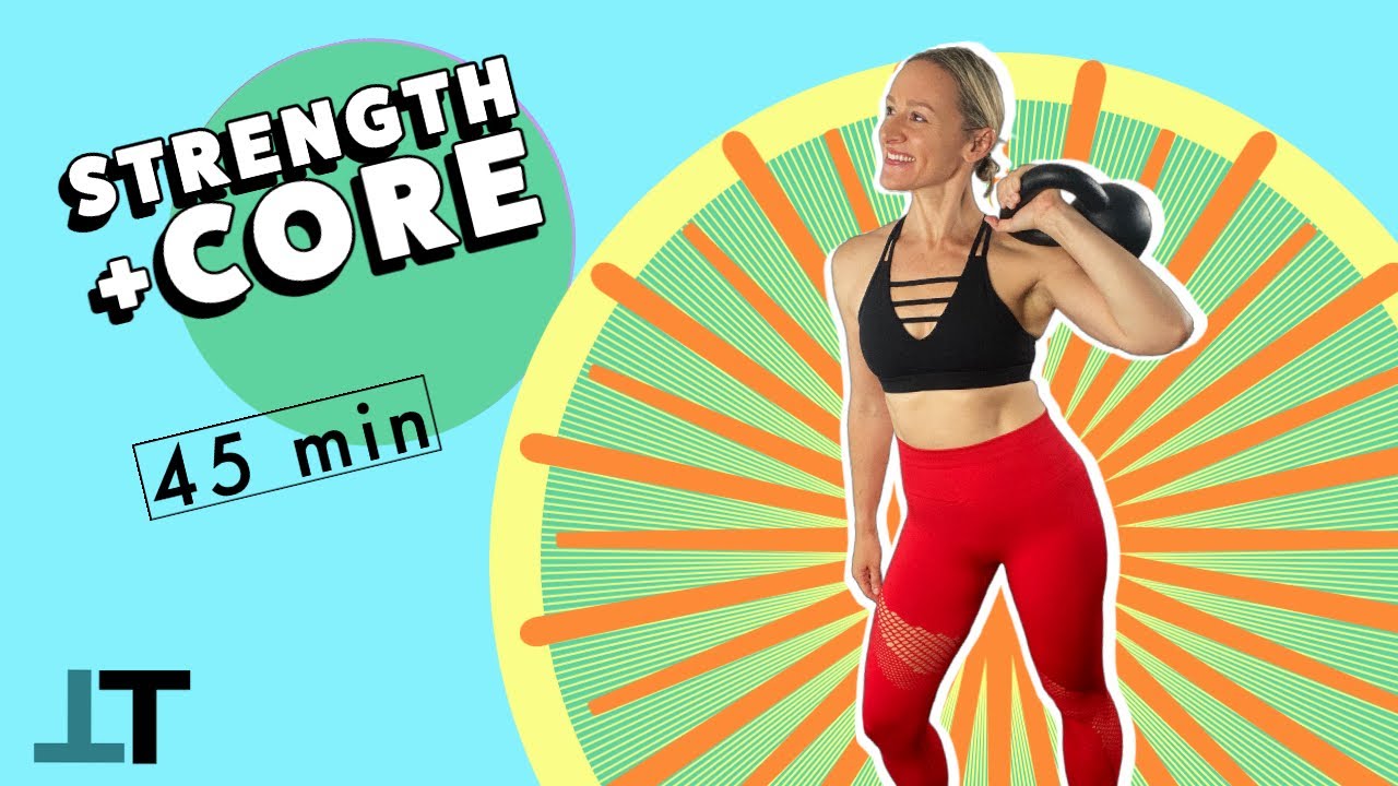 STRENGTH + CORE 45-MINUTE WORKOUT // DUMBBELLS + KETTLEBELLS // INTENSE ...