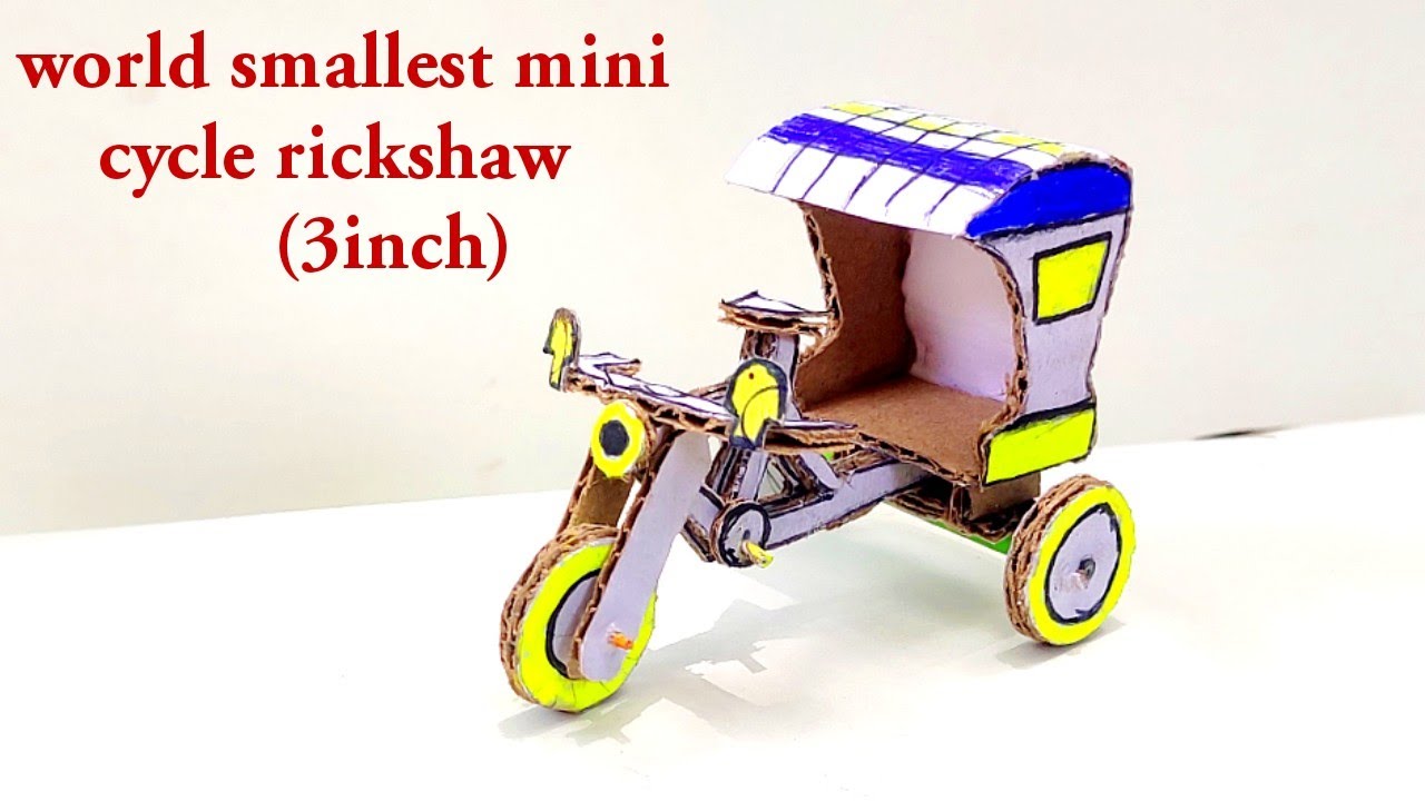make cycle rickshaw from cardboard and paper - YouTube