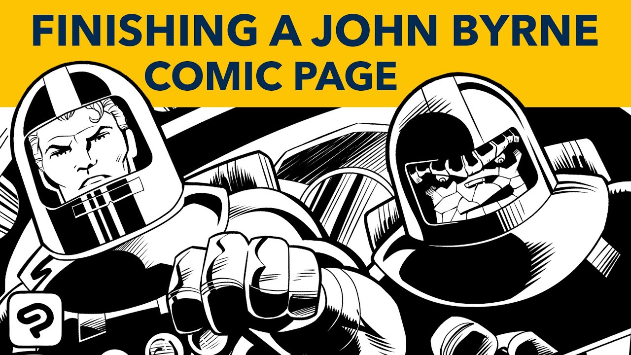 Finishing a Comic Book Page: Inking John Byrne Pencil Art - YouTube