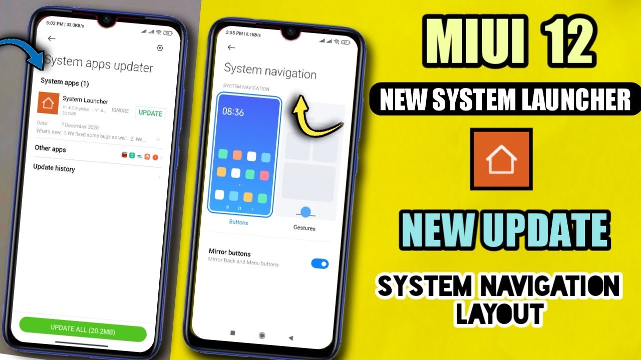 MIUI 12 New System Launcher Update New System Navigation Layout( New ...