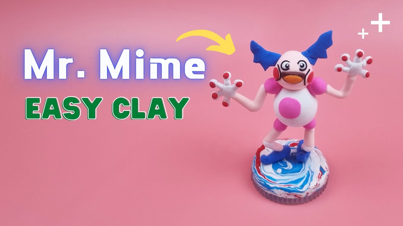 How to make clay Mr.Mime easy ️ Pokémon Clay Art: Mr. Mime!! Fairy ...